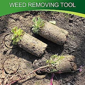 Walensee Bulb Planter Lawn and Garden Tool, Flower Weeder or Weeding Tools for Digging Hoes Soil Sampler Transplanting Sod Plugger Flower Bulb Garden Planting Tool Steel with T-Style Long Handle, Grey