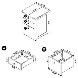 Coaster Furniture Estrella 3-Drawer File Cabinet Antique Nutmeg and Gunmetal 800656
