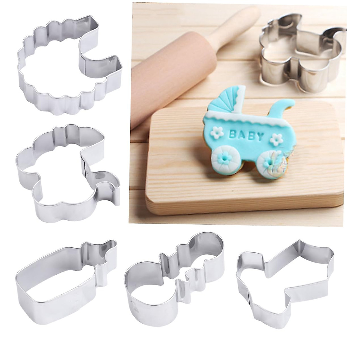 Abaodam Kids Kits Diy Chocolate Cutter Baby Shower Chocolate Metal Cookie Cutters Fruit Embossed Mini Cookie Biscuit Cutter Mould Baby Crackers Biscuit Mold Die Cutting Short Sleeve Child
