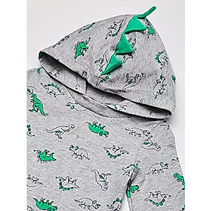 Carter's Baby Boys' 2-Pack One-Piece Romper, Grey Dino/Navy Stripe, 18 Months