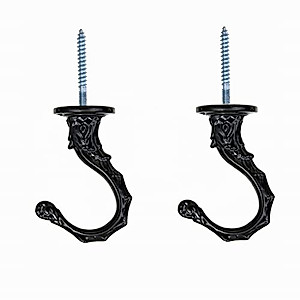 GDQLCNXB Ceiling Hooks 2.6"/65mm - Heavy Duty Swag Hook with Steel Screws Bolts and Toggle Wings for Hanging Plants Ceiling Installation Cavity Wall Fixing Black - (2 Sets)