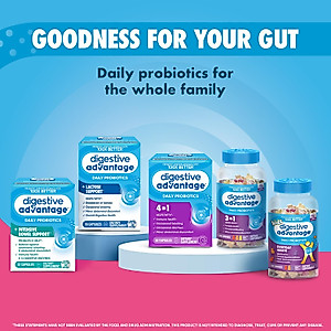 Digestive Advantage Fast Acting Enzymes + Daily Probiotic Prevent Gas & Break Down Food Particles 32 Count Capsules (2 Pack)
