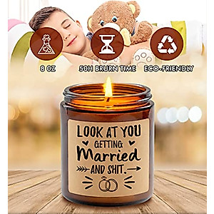 KrysDesigns Look at You - Getting Married and Shit Candle - Wedding Gift - Funny Candle - Best Friend Gift - Lavender Scented Candles - Soy Candles,8oz