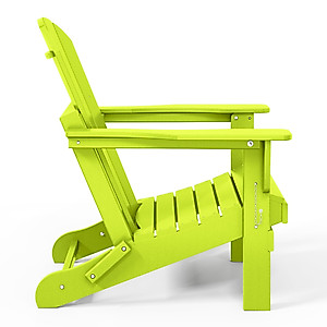 WestinTrends Malibu 2-Piece Set Outdoor Folding Poly Adirondack Chair, Lime