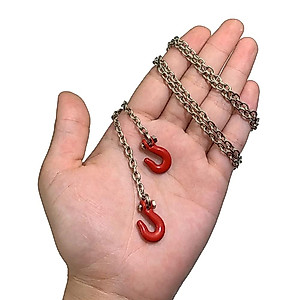 Tow Hook Trailer Chain for 1:10 RC Car Crawler, Tow Hook Steel Tow Rope,U Shaped Rescue Tow Hook for Traxxas Trx4 Axial Scx10 Wraith D90 Tamiya