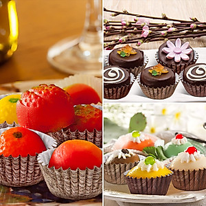 600 Counts Woodgrain Candy Cups Mini Cupcake Liner Cupcake Wood Grain Wrappers Woodland Animal Cupcake Baking Paper Muffin Baking Liners Holders for Baby Shower Weddings Birthday Party Decor, 3 Styles