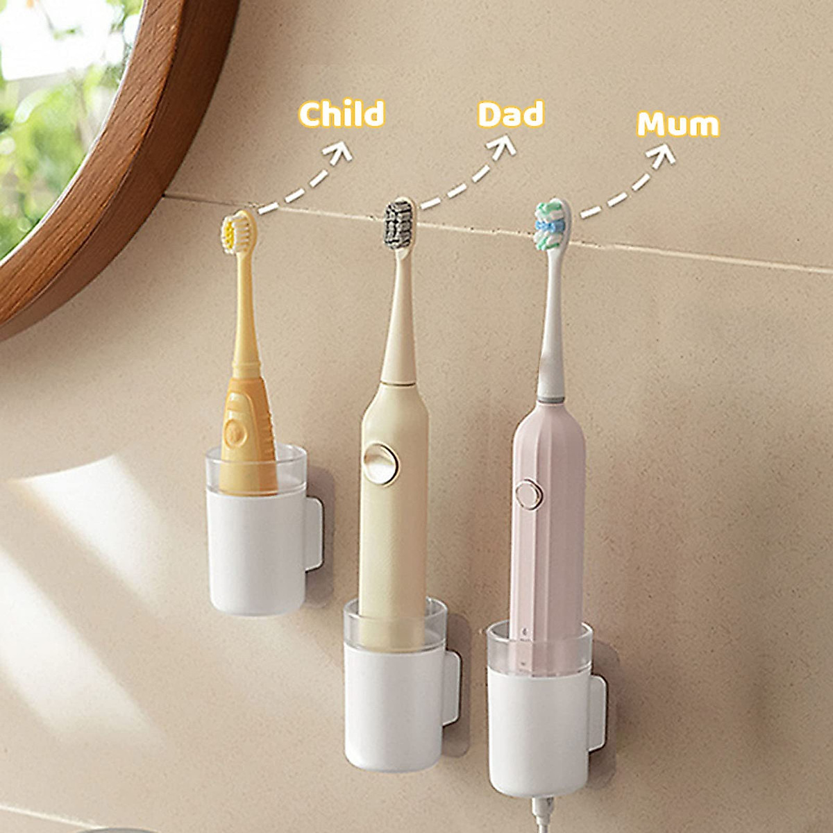 Rolling Tray Cover Wall Mounted Electric Toothbrush Holder Toothbrush Shelf Bathroom Toilet Toothbrush Storage Rack Toothbrush Holder Self Adhesive Electric Toothbrush Drying Rack Wall Mount Kitchen