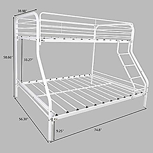 Twin-Over-Full Bunk Bed Closed Upper bunk White