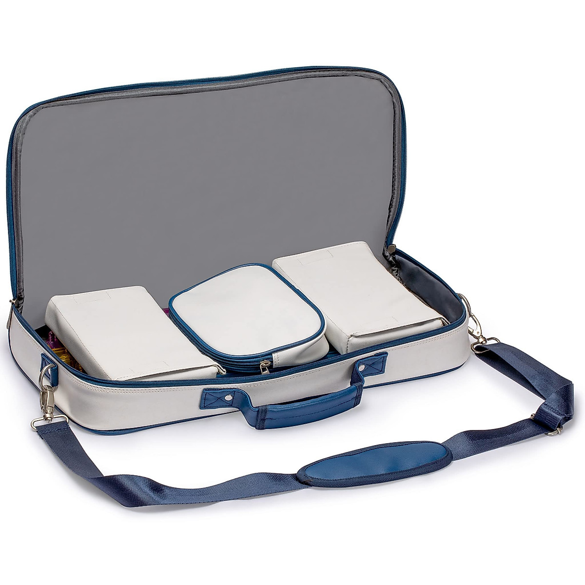 Yellow Mountain Imports American Mahjong Set, Heather with Soft Case - All-in-One Racks with Pushers, Scoring Coins, Dice, and Wind Indicator