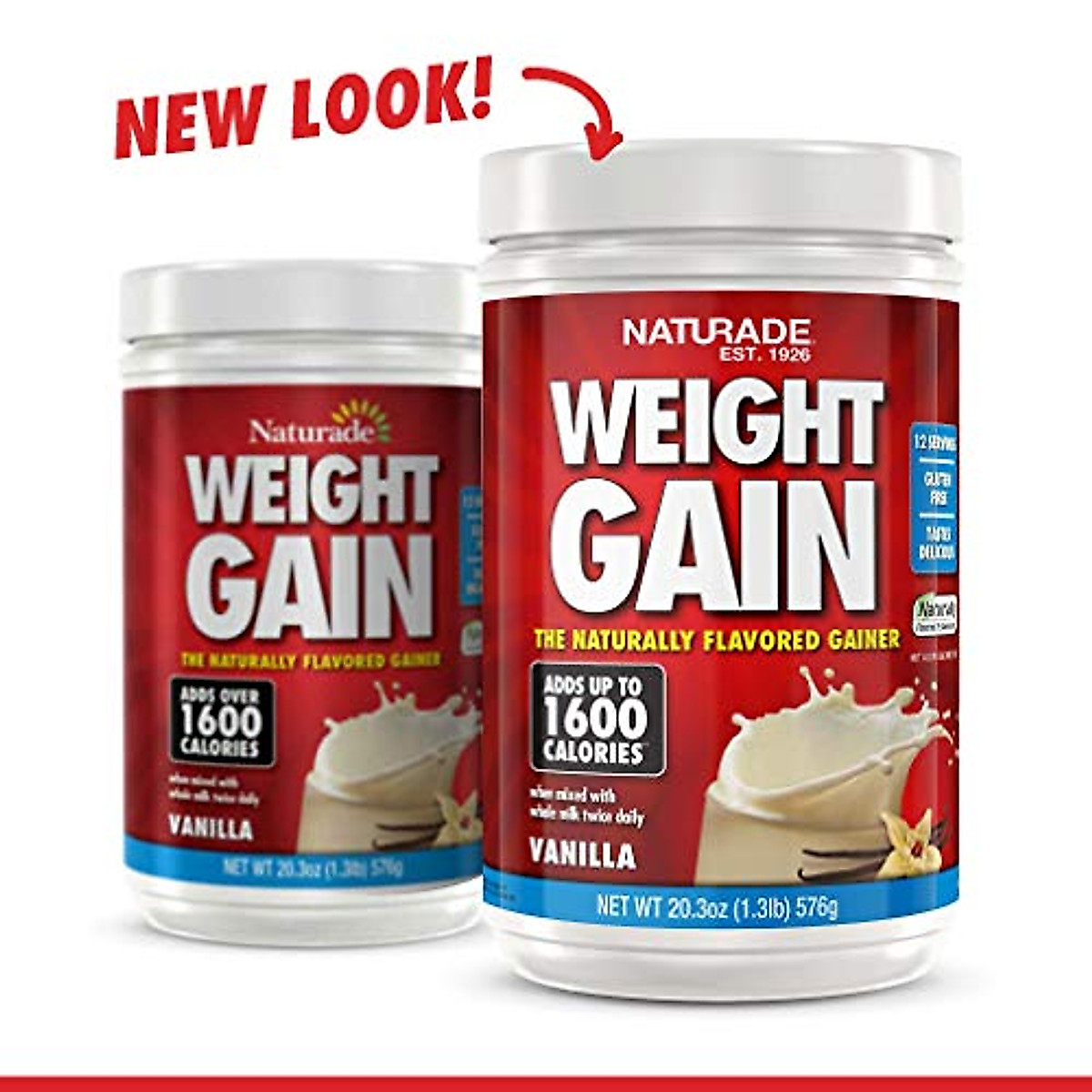 Naturade Weight Gain Instant Nutrition Drink Mix, Vanilla ,20.3 Ounce