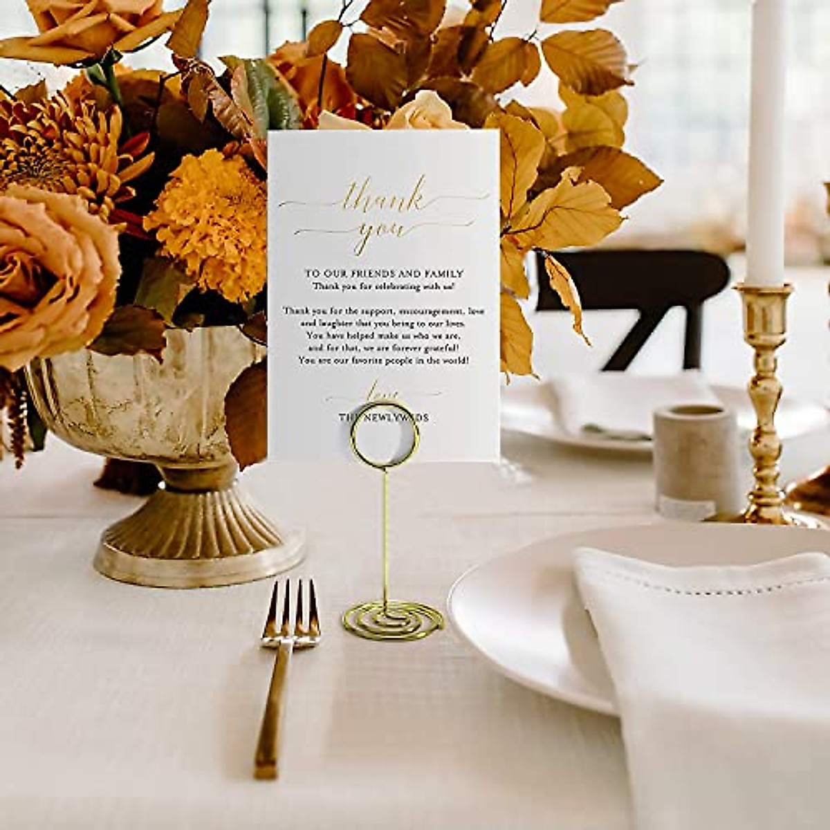 Little Lala 20 Pack Gold Table Number Holders, 8.5 cm high, Place Card Holders, Card Holders, Picture Holders or Wedding Table Number Holders & Parties