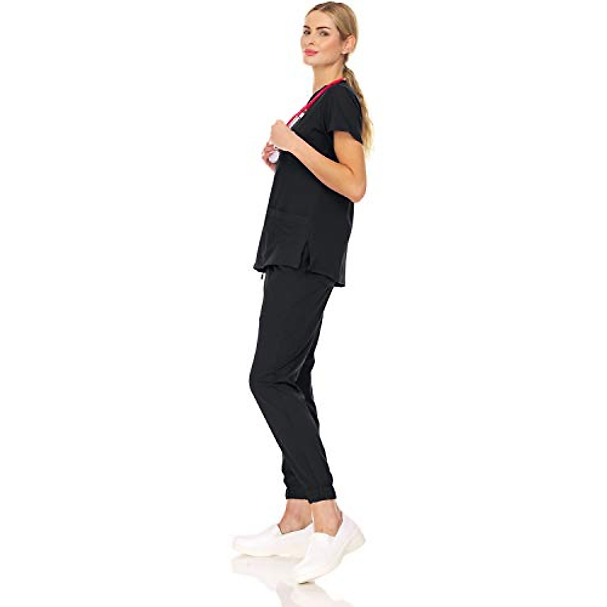 Mini Marilyn Stretch V-Neck Jogger Scrubs Set, Available in Over 12 Colors