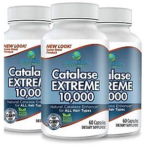Catalase Extreme 10000 Three Month Supply Enzyme Hair Supplement with Catalase, Saw Palmetto, FoTi, Biotin, PABA, and More 180 Count