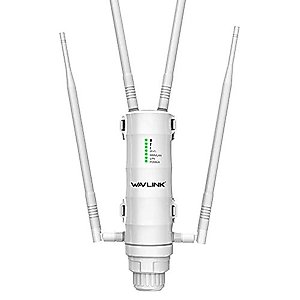 WAVLINK AC1200 High Power Outdoor Weatherproof WiFi Range Extender, Long Range Wireless AP/Router/Repeater/WISP Mode with POE Powered, Point to Point WiFi Bridge, 4x7dBi Omni Directional Antennas