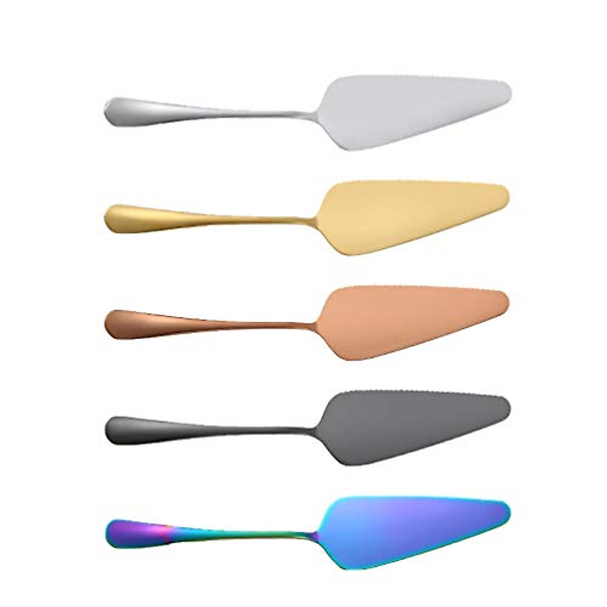 DOITOOL Colorful Pie Cake Server Knife, Wedding Cake Serving Set, Stainless Steel Cake Pie Pastry Servers, Simple Serrated Cake Shovel, Mirror finish& Onside with Fine Serrated