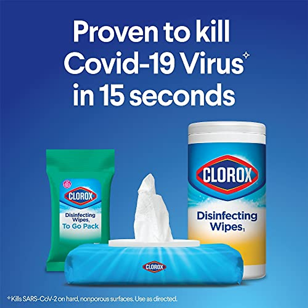 Clorox Disinfecting On The Go Travel Wipes, Fresh Scent, 9 Count, Pack of 24 (Package May Vary)
