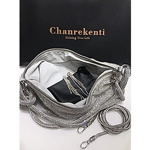 Chanrekenti Rhinestone Purse Rhinestone Evening Bag Rhinestone Sparkly Purse Crystal Top Handle Bag for Women Gift