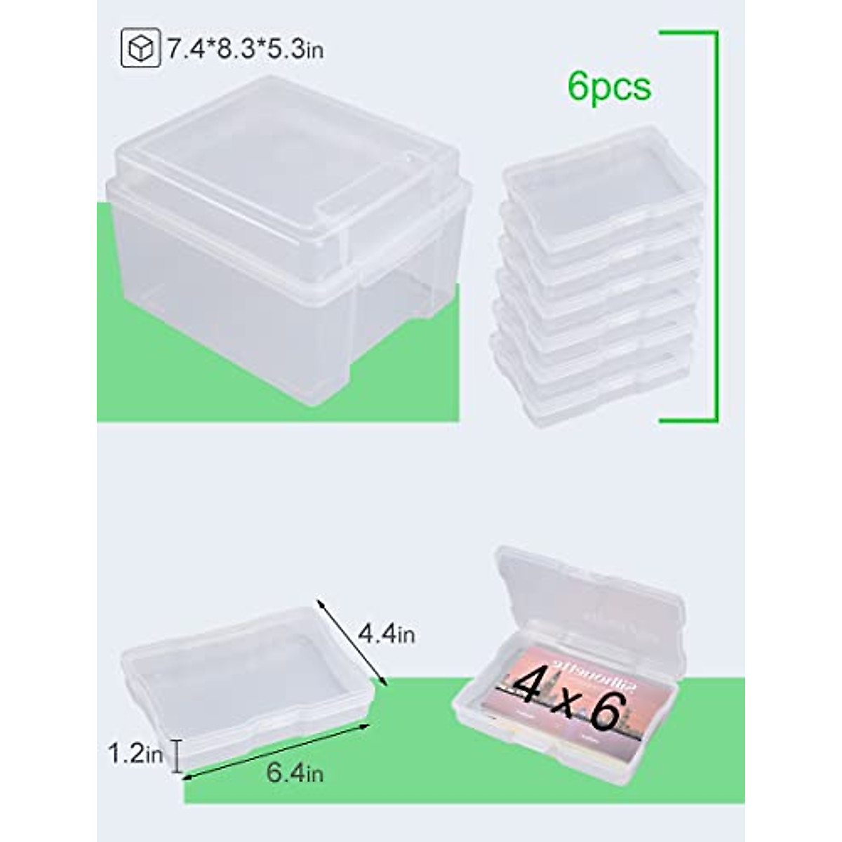 Tnqhuq Photo Storage Box Photo Storage Boxes for 4x6 Pictures Photo Organizer Task Boxes for Special Education Seed Storage Craft Keeper