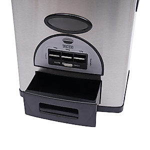 HAPPCUCOE Auto Rice Dispenser,Grain Dispenser Storage Box,Large Capacity Stainless Steel Rice Storage Container for Kitchen,Dining Room (Black)