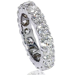 Platinum 5 Ct Diamond Eternity Ring Womens Wedding Band - Size 8