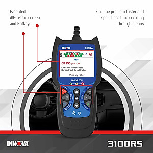 INNOVA 3100RS, OBD2 Scanner, ABS SRS Airbag Scan Tool with Airbag Light & Oil Light Reset, Stream Graph & Record Live Data, Get Suggested Repair & Parts on iPhone or Android