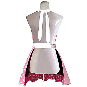 Hyzrz Lovely Sweetheart Retro Kitchen Aprons Woman Girl Cotton Polka Dot Cooking Salon Dress Pinafore Vintage Apron Mothers Gift (Lilac)