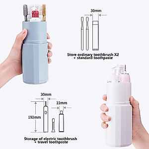 Garosa Toothbrush Cup Travel Portable Toothbrush Holder Multifunction Travel Cup Organizer Including 300ml Tooth Cup 45ml 30ml Travel Bottle for Traveling Camping Business Trip School