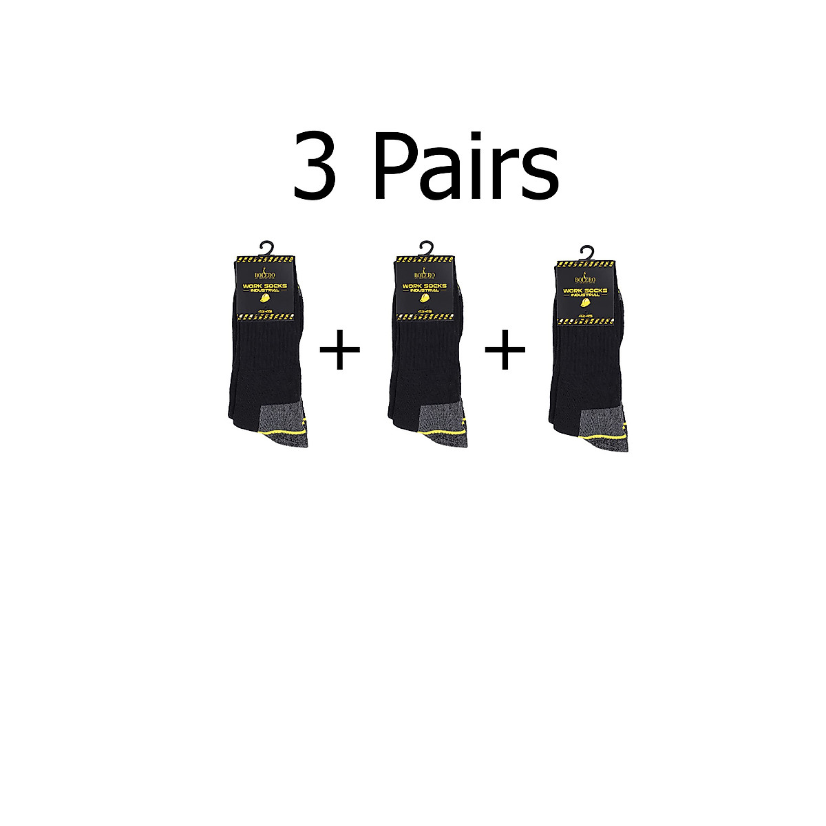 Bollero Men Winter Work Socks thick wool breathable durable socks 3 Pack 8 -11 , by OKI33 LTD