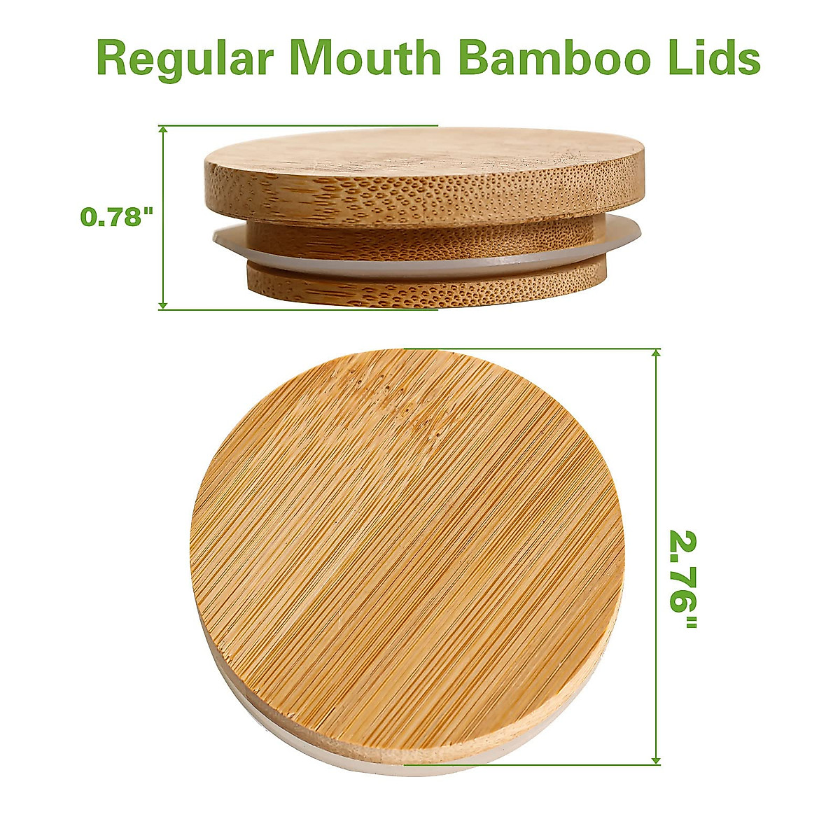 Wooden Mason Jar Lids, 8 Pcs Bamboo Wooden Storage Lids Regular Mouth, ECO Reusable Ball Wooden Lids For Mason Jars