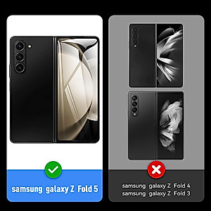 LEIAU for Samsung Galaxy Fold 5 Case: Luxury Genuine Leather case with Full Cover Hinge Protection & Screen Protector & Kickstand - Shockproof Protective Phone Case for Galaxy Z Fold 5 5G Red