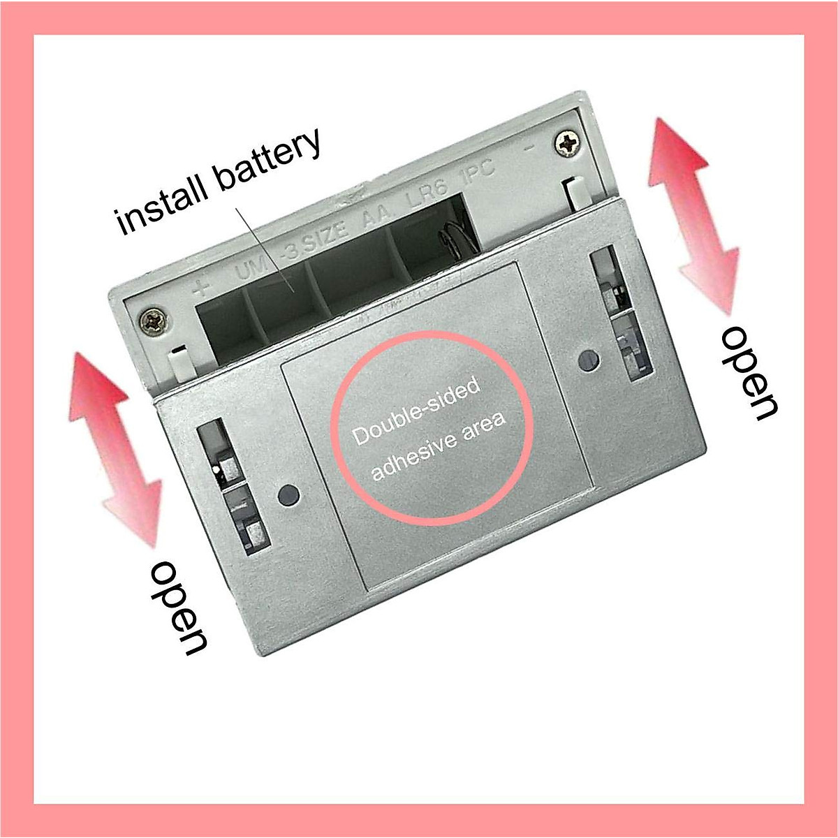 DEEIRAO Home Keyhole Infrared PIR Wireless Auto Sensor Motion Detector LED Light lamp for Kitchen Hallway Stairway Silver