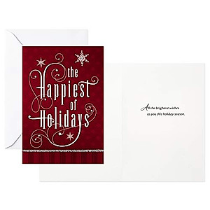 Image Arts Christmas Boxed Cards Assortment, Elegant Lettering (4 Designs, 24 Cards with Envelopes)