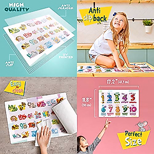 Beautiful Placemats for Kids - Set of 4 Educational Non Slip Placemats are Easy to Clean - Motivate Kids to Learn While They Eat