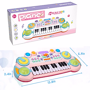 Cozybuy Toddler Piano Toy Keyboard, 24 Keys Toy Piano for Baby, Multifunctional Baby Piano Girl Toys Kids Piano Keyboard Toy for Toddlers, Birthday Gifts for 1-6 Years Old Boys and Girls Gifts
