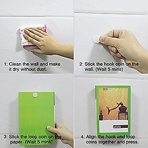 Hompie 1200pcs (600 Pair Sets) 15mm Diameter Sticky Back Hook Coins, Self Adhesive Dots Loop Tapes for DIY Crafts Office Classroom (White)