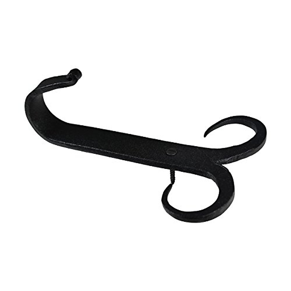 Renovators Supply Bathroom Hooks 5.5 in. Black Wrought Iron Wall Mount Hooks for Hanging Robe, Towel, Hat, or Jewellery with Mounting Hardware