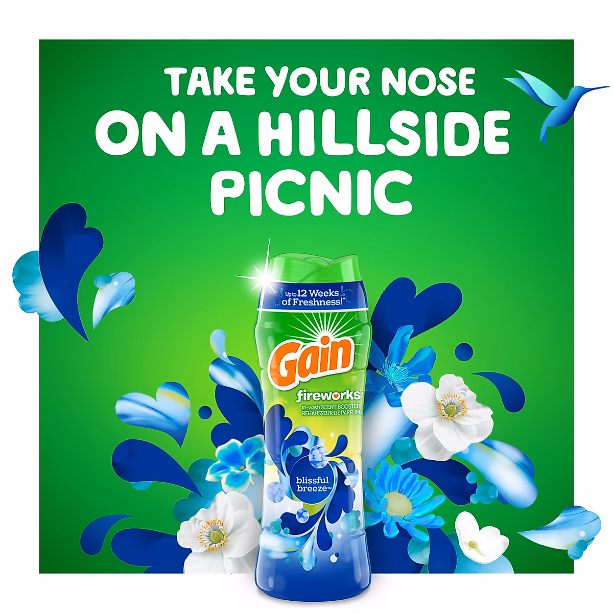 Gain Fireworks In-Wash Scent Booster Beads, Blissful Breeze, 18.2 oz