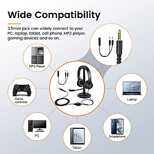 Headsets with Microphone for Laptop, 3.5mm Wired Computer Headset Super-Lightweight Noise Cancelling Headphones with in-line Control Volume & Mute, PC Headset Perfect for Classroom, Home or Office