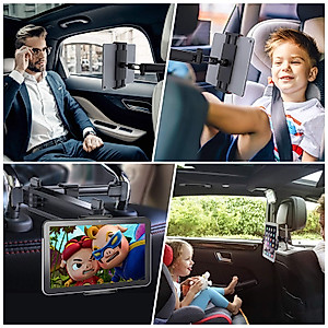 Yifacoom Tablet Holder for Car, Universal Headrest Tablet Mount, 360° Rotating iPad Tablet Car Mount for Back Seat Fits 4-12.9" iPad Pro 12.9/11/10.5/9.7, iPad Air Mini,Samsung Tab, Switch, Fire HD