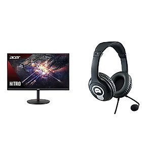 Acer Nitro XV241Y Xbmiiprx 23.8" Full HD (1920x1080) IPS Gaming Monitor | AMD FreeSync Premium | Up to 270Hz | HDR 400 |2 x HDMI 2.0 & 1 x DP Wired Headset with Flexible Omnidirectional Mic