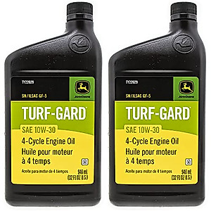 John Deere Turf-Gard SAE 10W-30 4-Cycle Engine Oil TY22029 1 Quart Bottle 32oz OEM 2 Pack