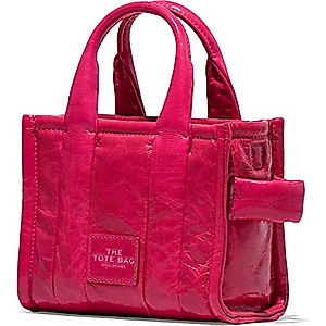 Marc Jacobs The Crinkle Leather Micro Tote Magenta One Size