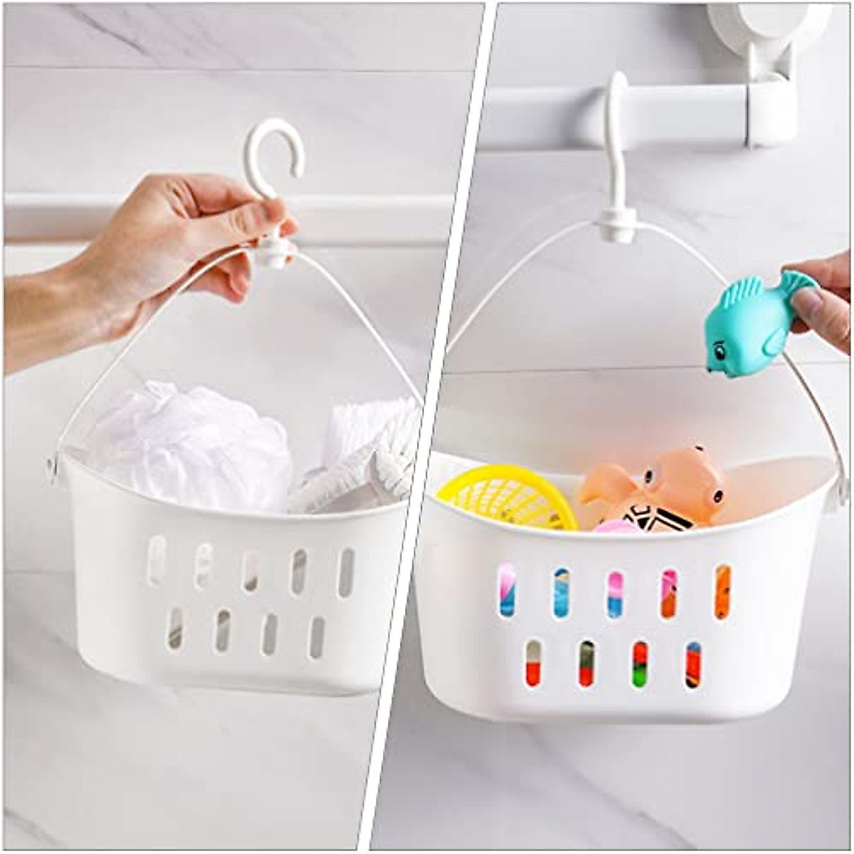 iplusmile Shower Caddy Hanging Hanging Plastic Storage Basket Shower Caddy Basket Laundry Organizer Container Trolley Basket for Organizing Bathroom Kitchen Dorm Room Shower Caddy Portable
