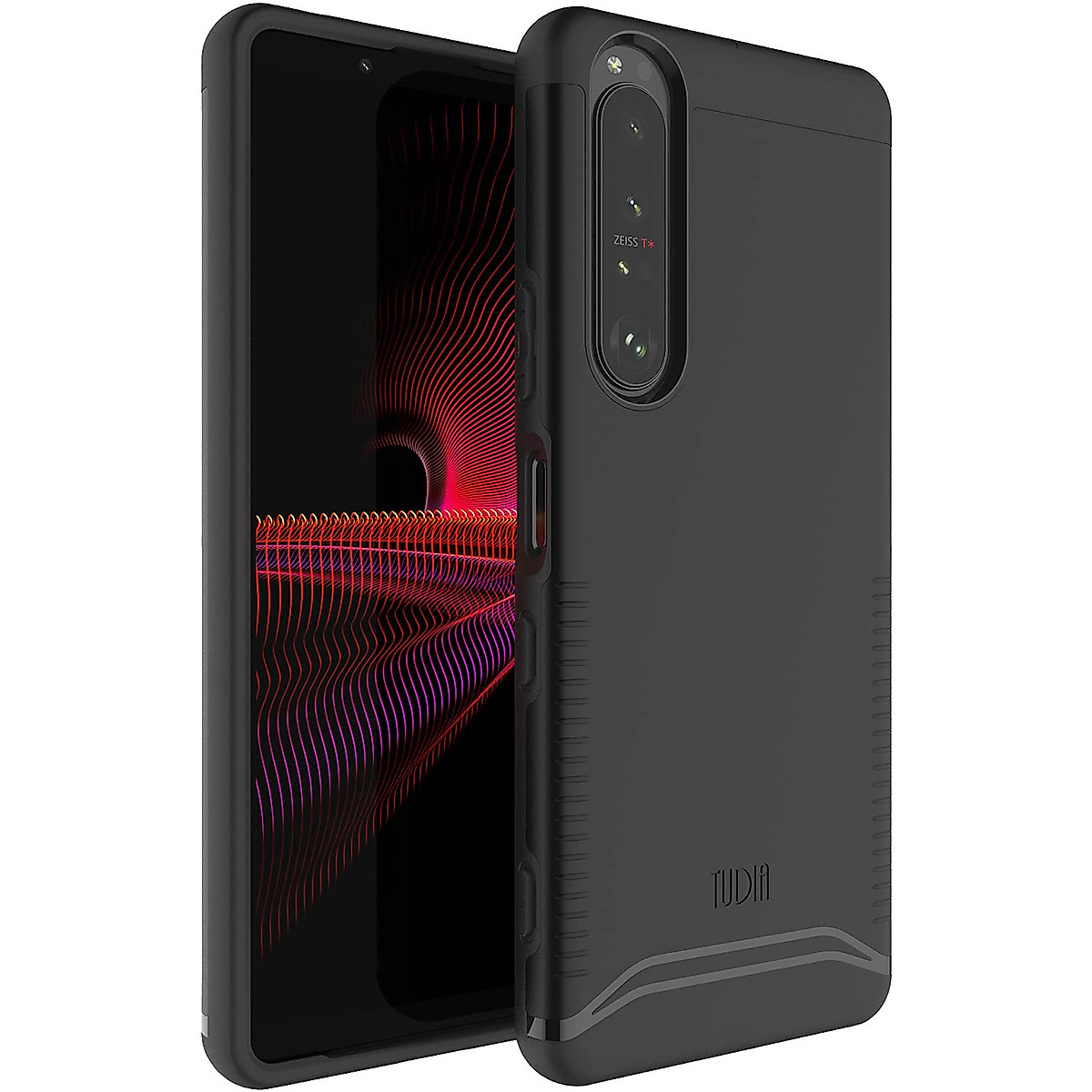 TUDIA DualShield Designed for Sony Xperia 1 III Case (2021), [Merge] Shockproof Tough Dual Layer Hard PC Soft TPU Slim Protective Case - Matte Black