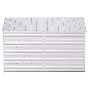 Arrow Select 10' x 12' Outdoor Lockable Steel Storage Shed Building, Flute Grey
