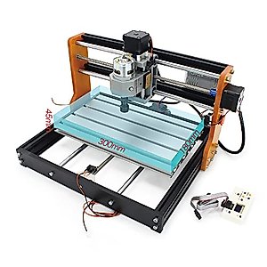 RATTMMOTOR Upgrade 3018 PRO CNC Wood Router Machine Kit 3 Axis GRBL DIY Mini CNC Engraver Milling Machine+Offline Controller+Emergency Stop and Limit Switch for Cutting Plastic Acrylic PVC PCB Wood