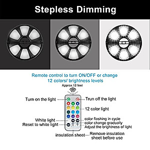 YAQIIHOME Patio Umbrella Light Rechargeable Battery Operated with Remote Control,Outdoor Pole Umbrella Light 13 Colors Changing Champing Lights 300LM with Dimmer and Timer auto-Off