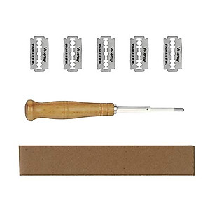 Amytalk Bread Lame with Replaceable 5 Blades, Bread Lame Dough Scoring tool with Wooden Handle, Lame Bread Slashing Tool, Bakers Lame for Cutting Bread