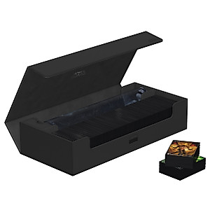 Ultimate Guard Superhive 550+, Deck Case for 550 Double-Sleeved TCG Cards, Black/Grey, Compatible with Boulders, Magnetic Closure & Microfiber Lining