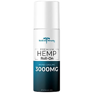 Medical Miracles New Hemp Oil Roll On - Ideal Relief for Muscles, Hips, Joints, Neck, Back, Elbows, Fingers, Hands, and Knees Made in USA (3000mg Roll-On)